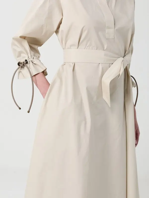 Max Mara Cotton Midi Chemisier Dress With Balloon Sleeves