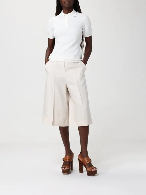 Max Mara Wide-leg Shorts - Cream