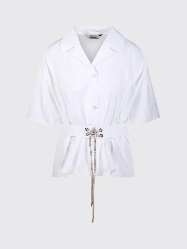 Max Mara Cotton Shirt With Drawstring Waist