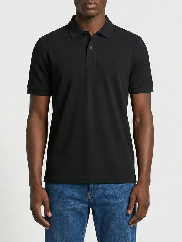 BOSS Cotton Polo Shirt - Black