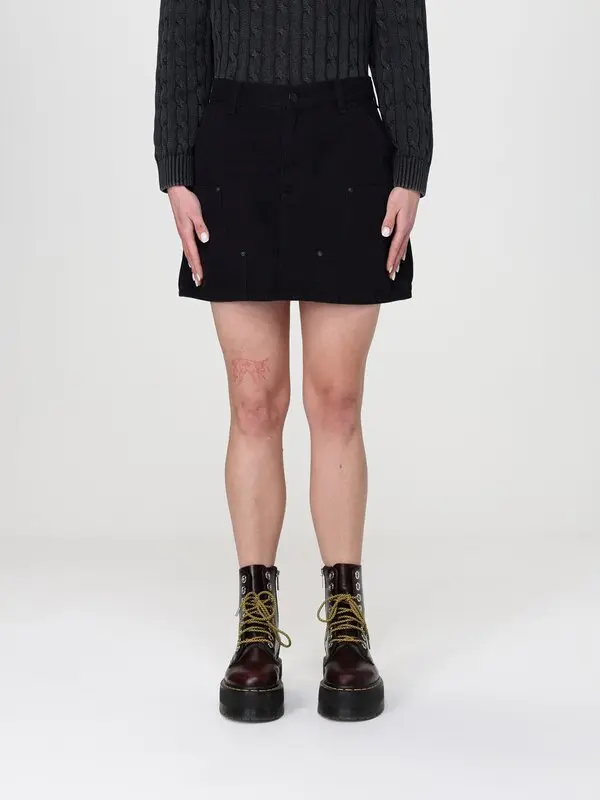Carhartt Work In Progress Cotton Denim Mini Skirt - Black