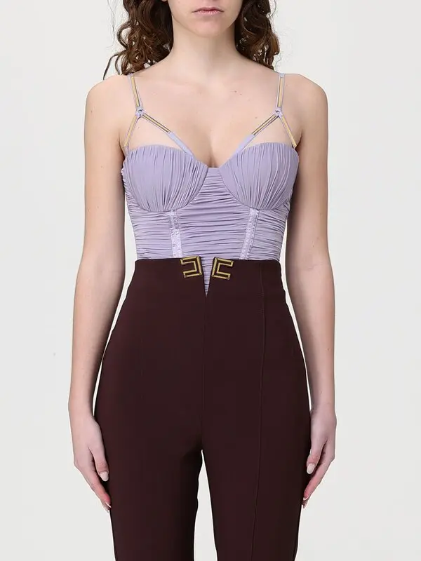 Elisabetta Franchi Ruched Top - Lilac