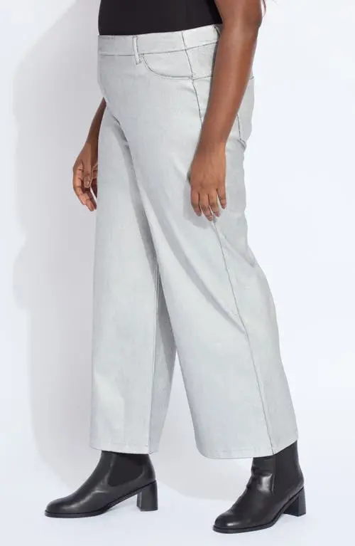 Lyssé Metallic Coated Wide Leg Jeans