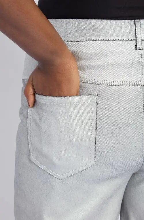 Lyssé Metallic Coated Wide Leg Jeans