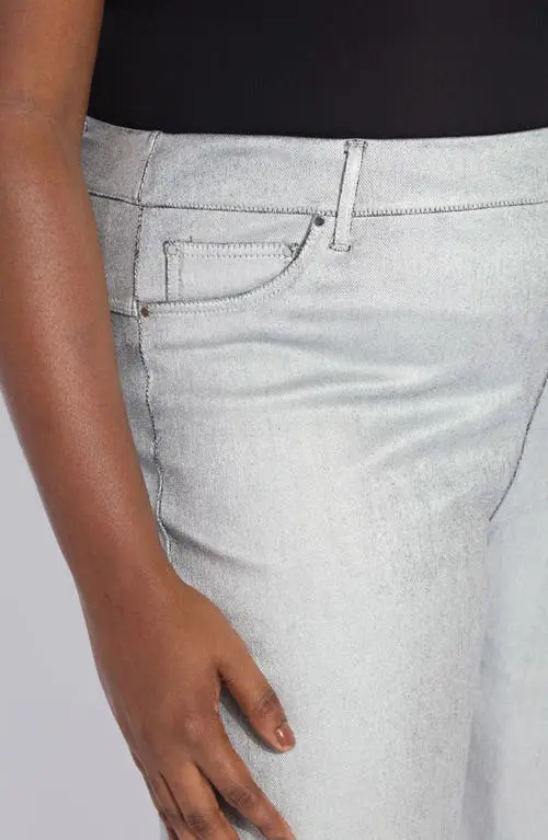 Lyssé Metallic Coated Wide Leg Jeans