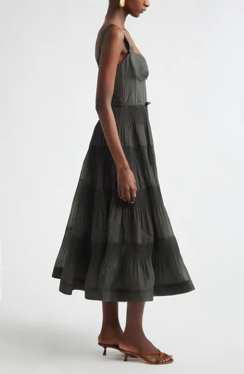 Zimmermann Pleated Corset Midi Dress