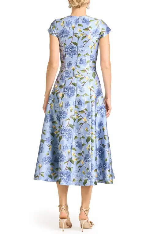Sachin & Babi Jackie Floral Cocktail Midi Dress - Twilight Peony