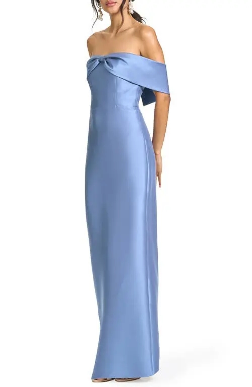 Sachin & Babi Michelle Off-the-shoulder Mikado Gown - Twilight