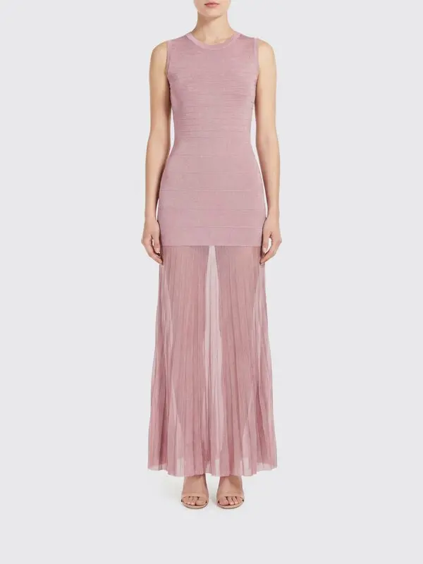TWINSET Lurex Viscose Knit Long Dress - Pink
