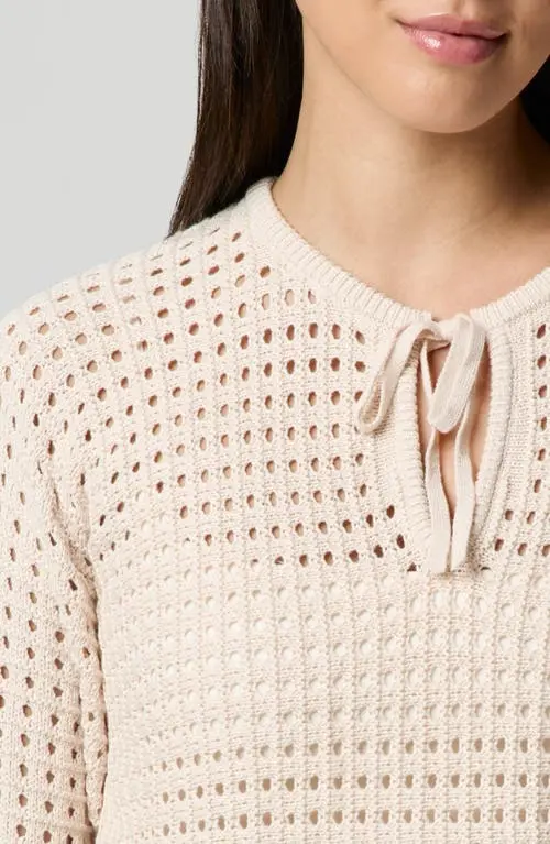 FLORENCE BY MILLS Keyhole Open Knit Crop Sweater