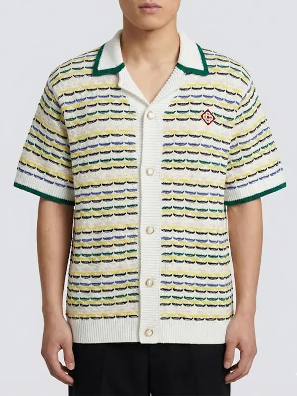 Casablanca Crochet Cotton Shirt - Red