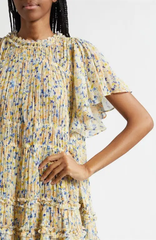 Ulla Johnson Ryla Floral Silk Shift Dress - Daffodil