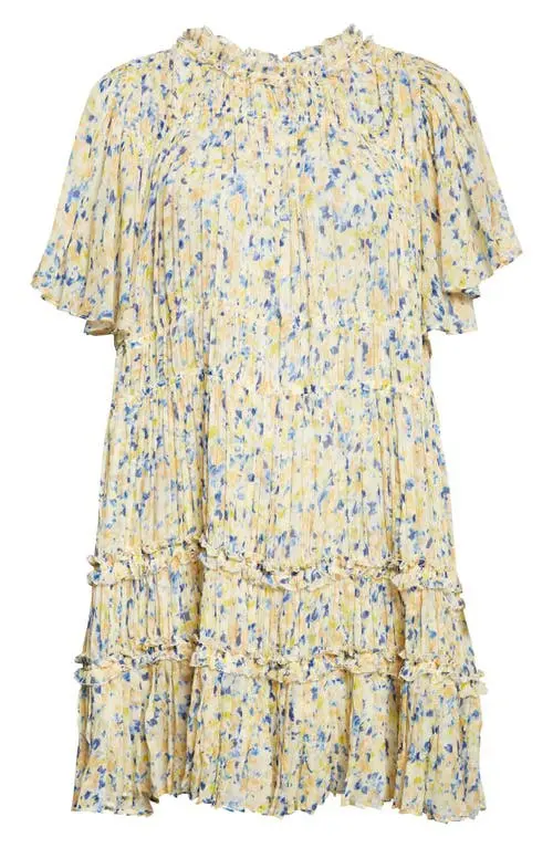Ulla Johnson Ryla Floral Silk Shift Dress - Daffodil