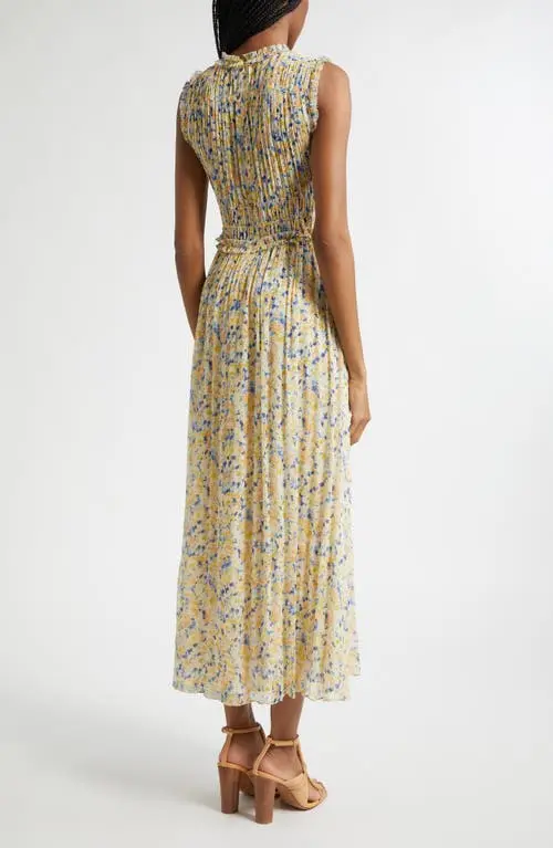 Ulla Johnson Kasia Floral Silk Midi Dress - Daffodil