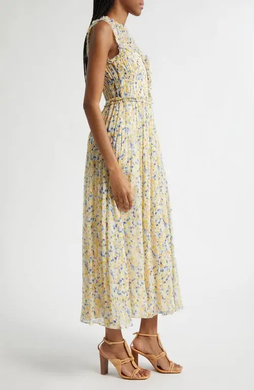 Ulla Johnson Kasia Floral Silk Midi Dress - Daffodil