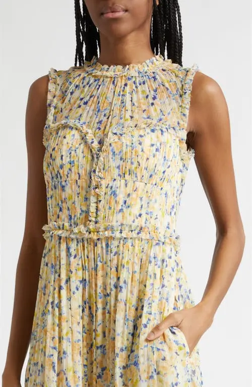 Ulla Johnson Kasia Floral Silk Midi Dress - Daffodil