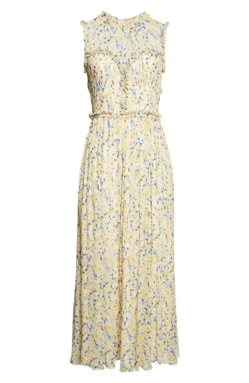 Ulla Johnson Kasia Floral Silk Midi Dress - Daffodil