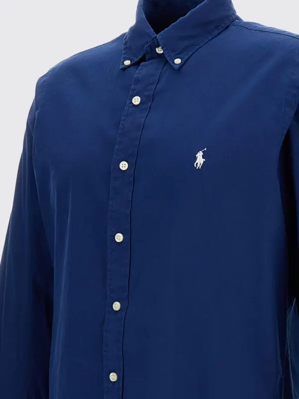 Polo Ralph Lauren Cotton Shirt With Logo - Navy