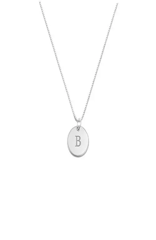 OAK & LUNA Willow Initial Disc Necklace - Letter B