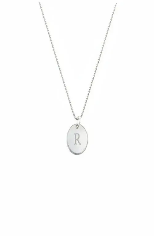 OAK & LUNA Willow Initial Disc Necklace - Letter R