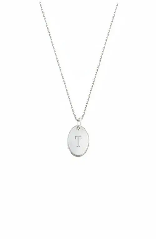 OAK & LUNA Willow Initial Disc Necklace - Letter T