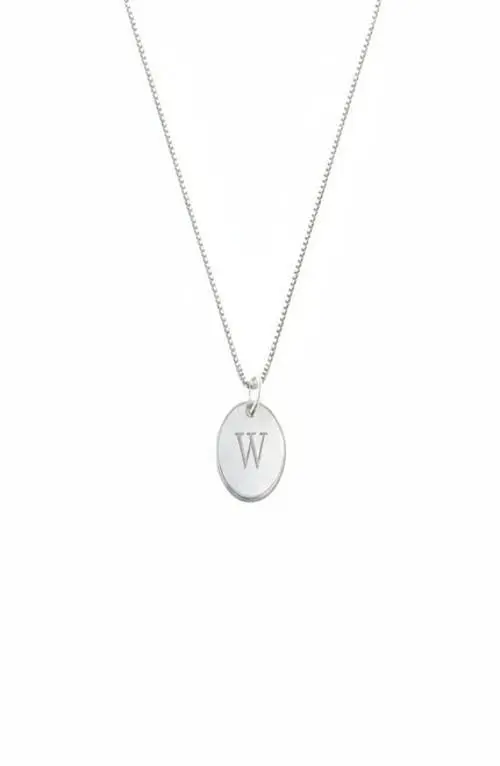 OAK & LUNA Willow Initial Disc Necklace - Letter W