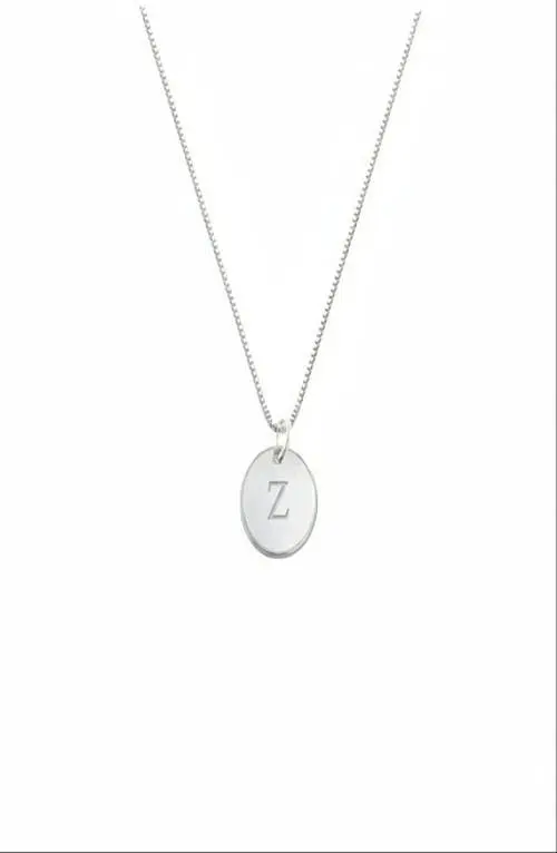 OAK & LUNA Willow Initial Disc Necklace - Letter Z