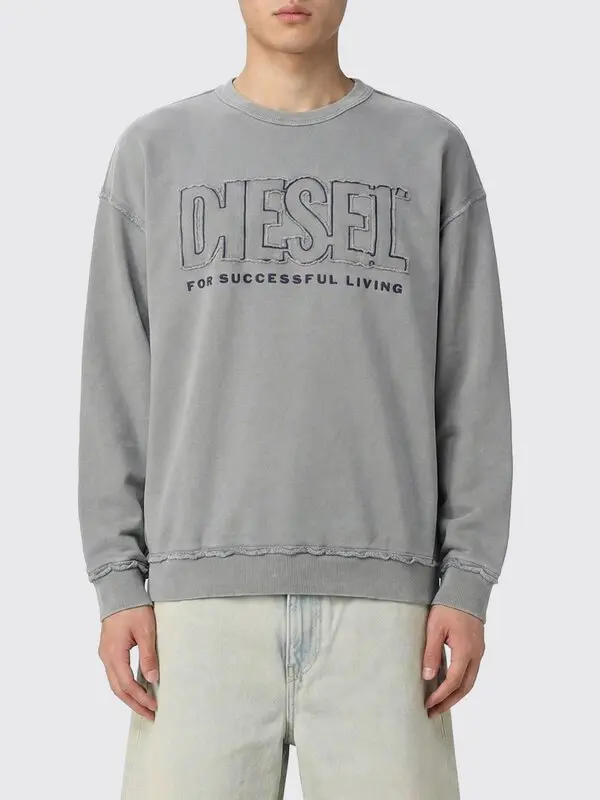 DIESEL® Sweatshirt With Embroidered Logo - Grey