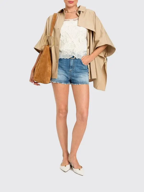 TWINSET Cotton Belted Shorts