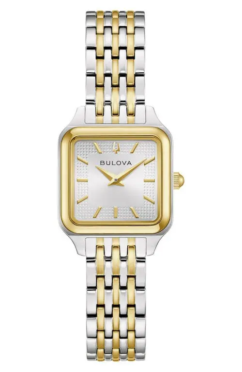 Bulova Classic Sutton Square Two-tone Bracelet Watch - Silver/two-tone