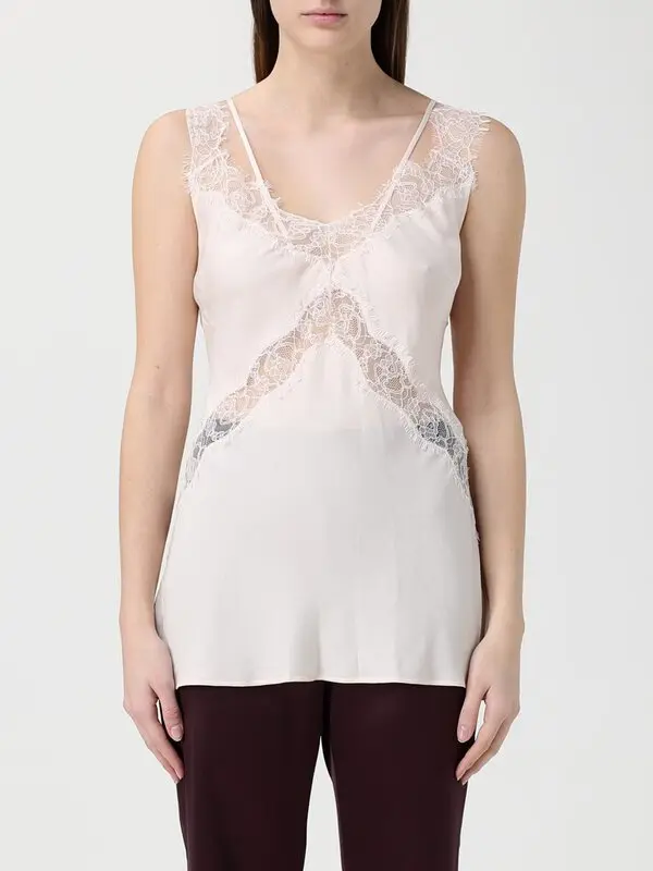 Pinko Lace Trimmed V-neck Camisole - Pink