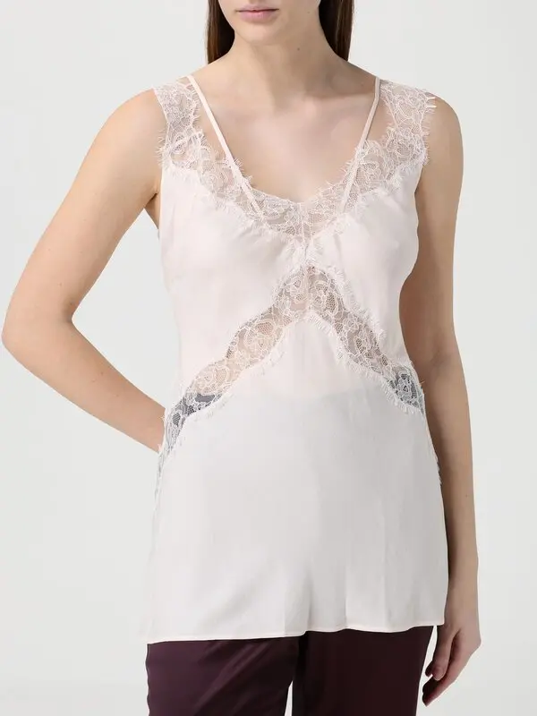 Pinko Lace Trimmed V-neck Camisole - Pink
