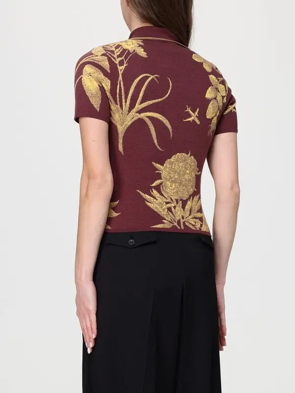 Moschino Floral Knit Polo Shirt - Brown