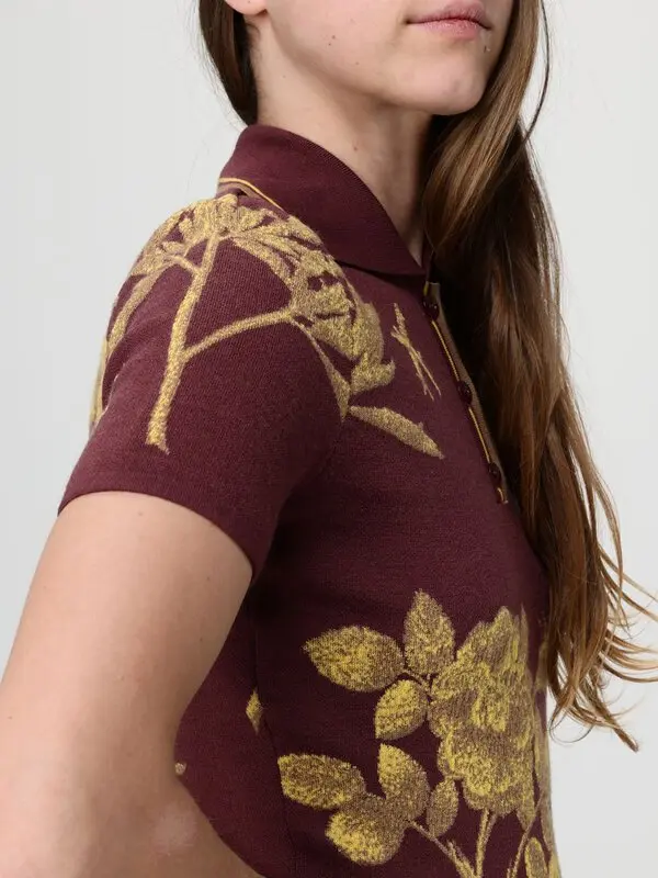 Moschino Floral Knit Polo Shirt - Brown