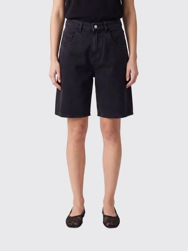 ICON DENIM LOS ANGELES High-waisted Denim Shorts - Black
