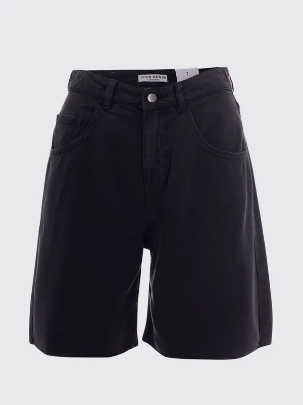 ICON DENIM LOS ANGELES High-waisted Denim Shorts - Black