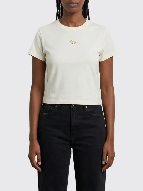 Maison Kitsuné Logo Cotton T-shirt - Beige