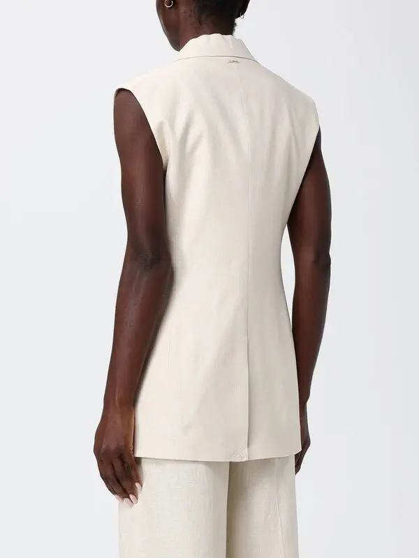 TWINSET Embroidered Linen & Viscose Vest - Pearl