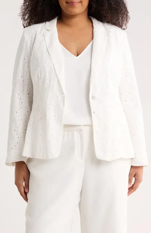 CECE DUPRAZ Eyelet Lace Blazer - Ultra White