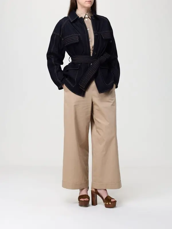 Max Mara Cotton Cropped Trousers - Camel