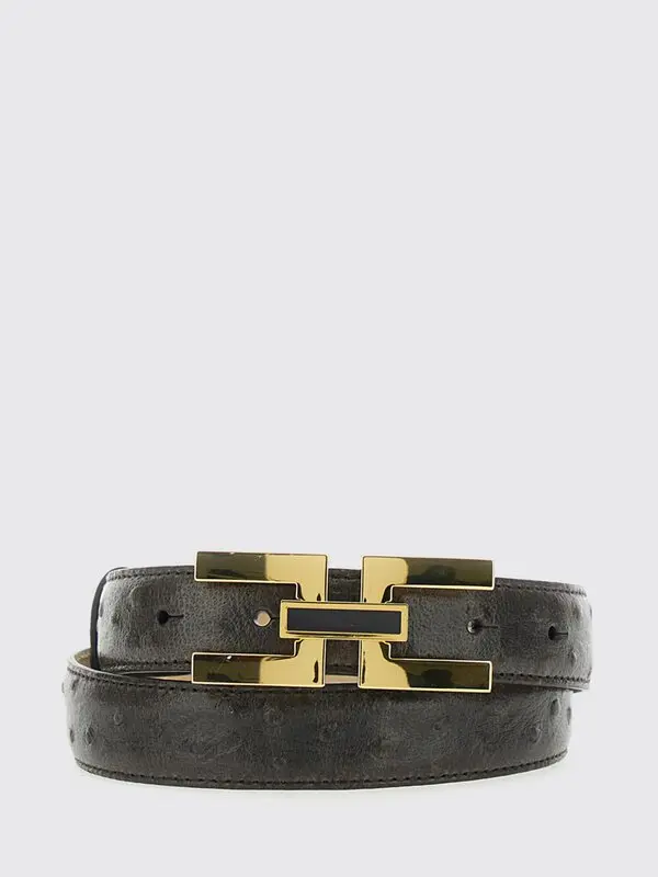 Elisabetta Franchi Croc Effect Leather Belt - Brown