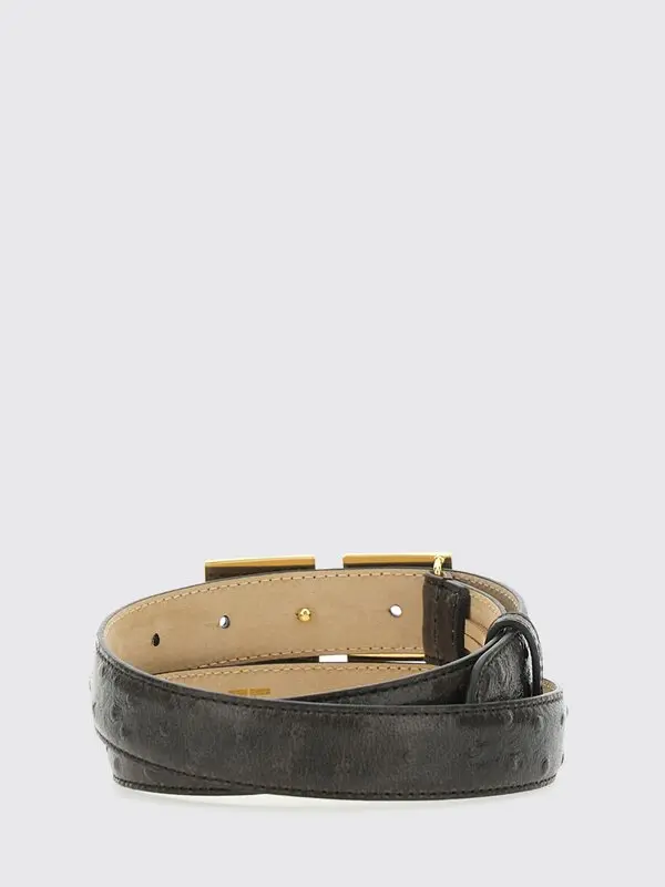 Elisabetta Franchi Leather Belt With Gold Tone Buckle - Brown