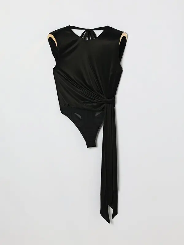 Elisabetta Franchi Sleeveless Draped Top - Black