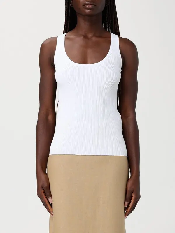 Max Mara Ribbed Cotton Tank Top - White