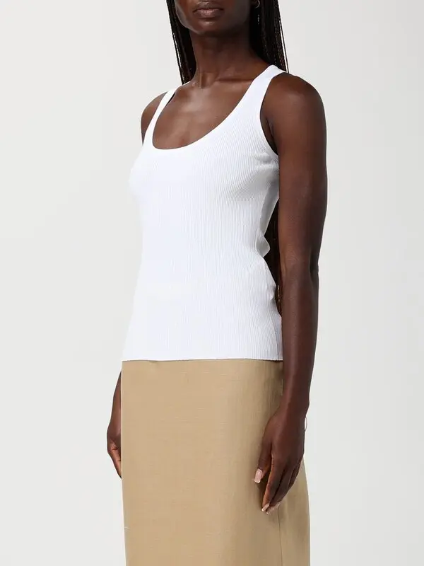 Max Mara Ribbed Cotton Tank Top - White