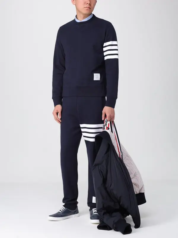 Thom Browne Crew Neck Sweatshirt - Blue