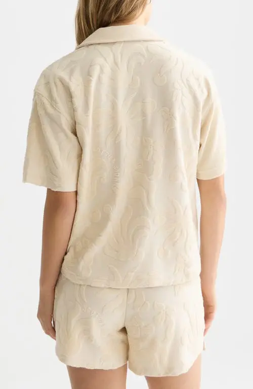 Scotch & Soda Terry Cloth Camp Shirt - Fog