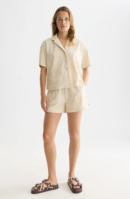 Scotch & Soda Terry Cloth Camp Shirt - Fog