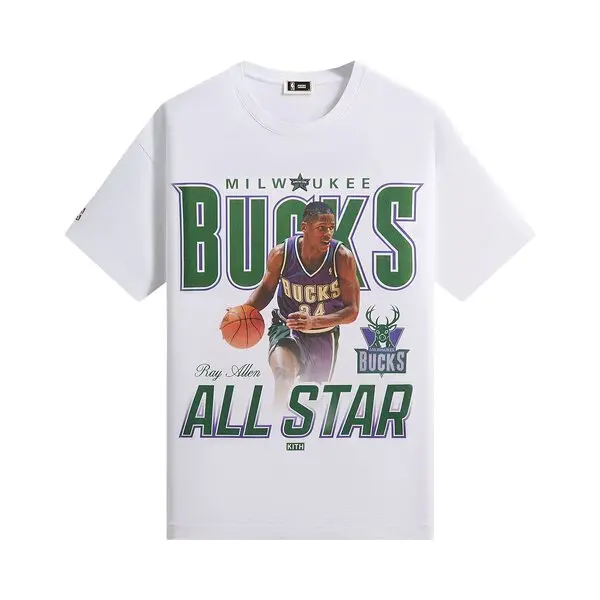 Kith For Nba All-star Milwaukee Bucks Ray Allen Vintage Tee - White