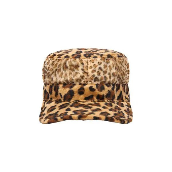 DENIM TEARS Faux Fur Giraffe Print Cap - Multicolor